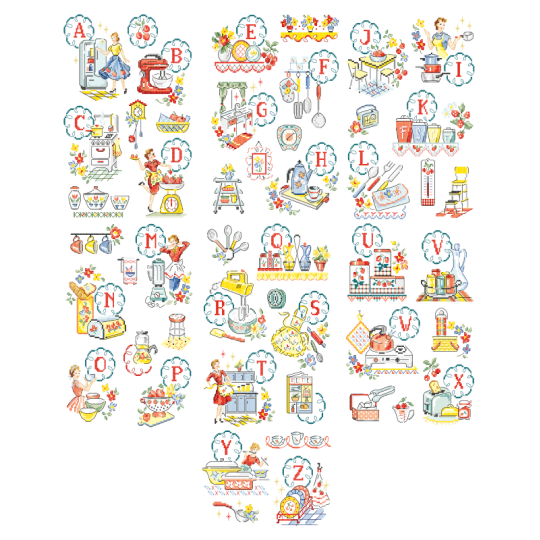 «Vintage Kitchen» Alphabet chart